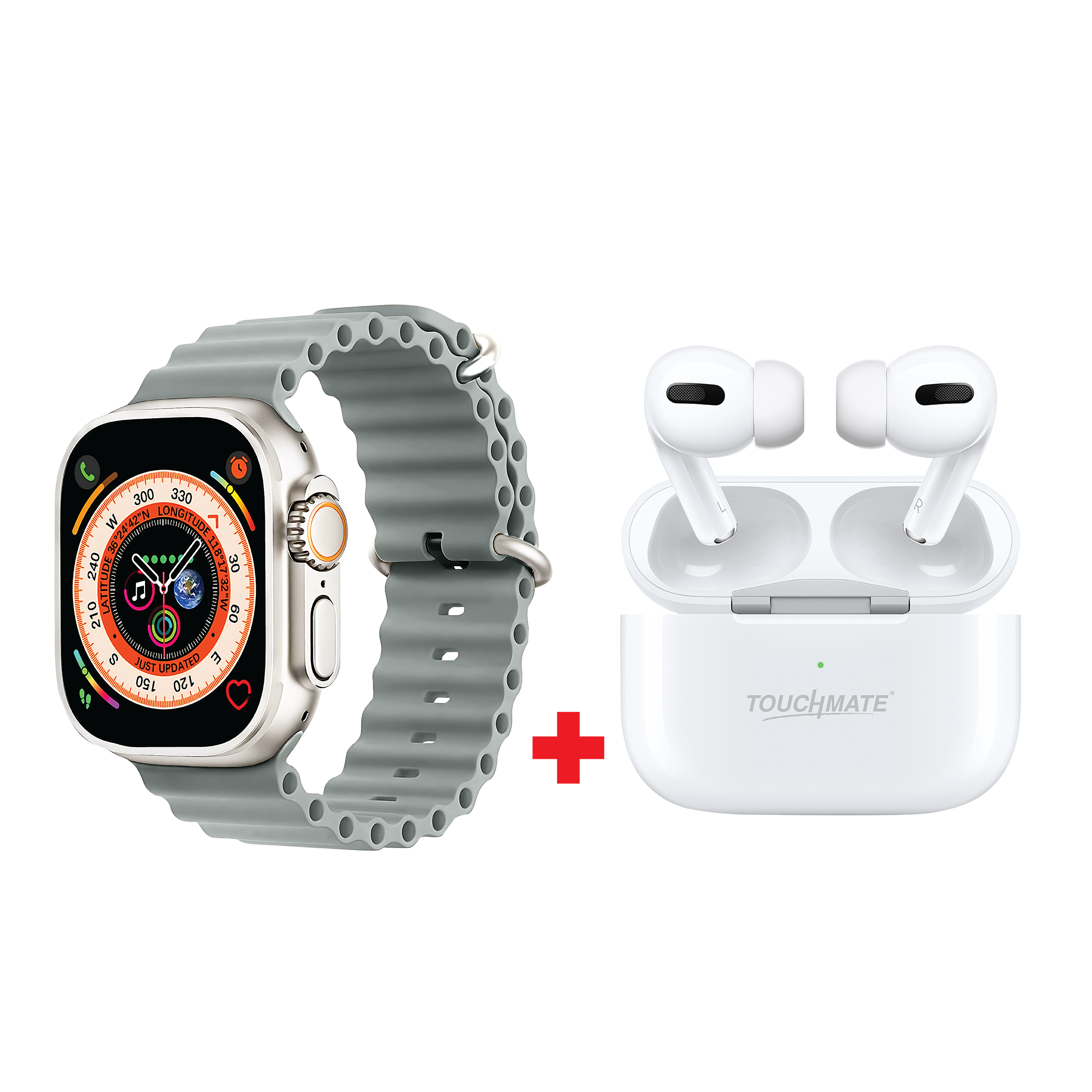 TOUCHMATE Calling Fitness Smartwatch with Wireless Earbuds