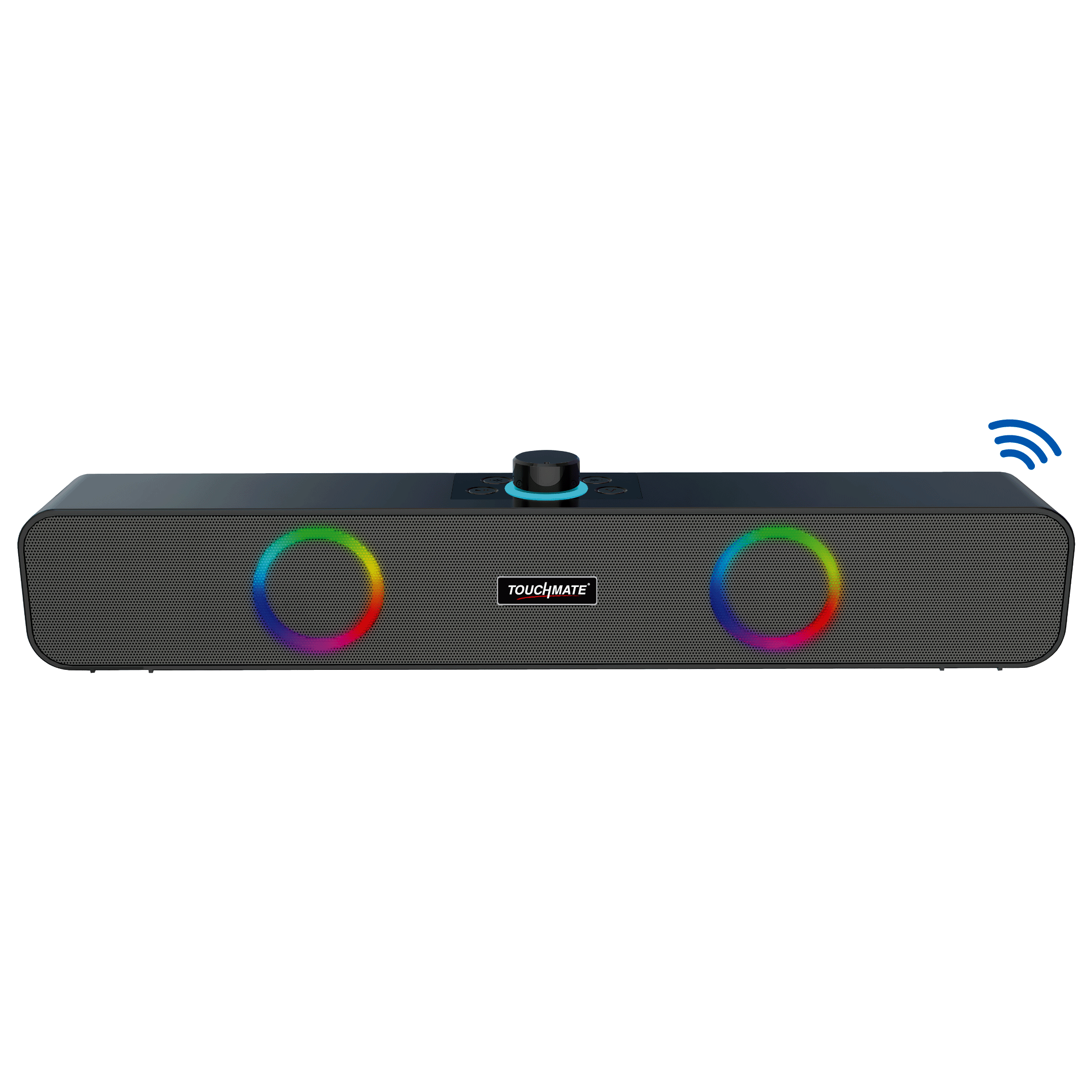 TOUCHMATE Bluetooth Soundbar Speaker with RGB Lights, Volume Knob, FM