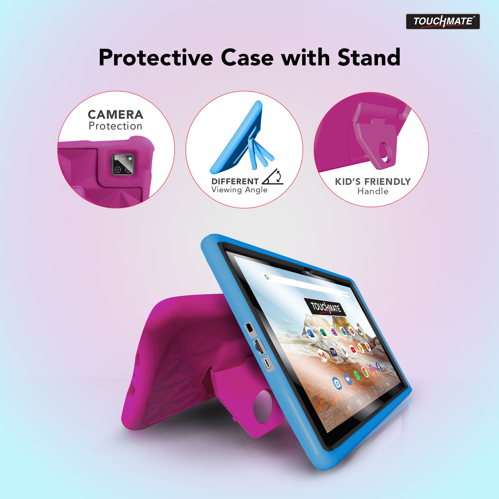 TOUCHMATE 10.1” HD Tablet with MS Office | 64GB Built-In Memory | 4GB