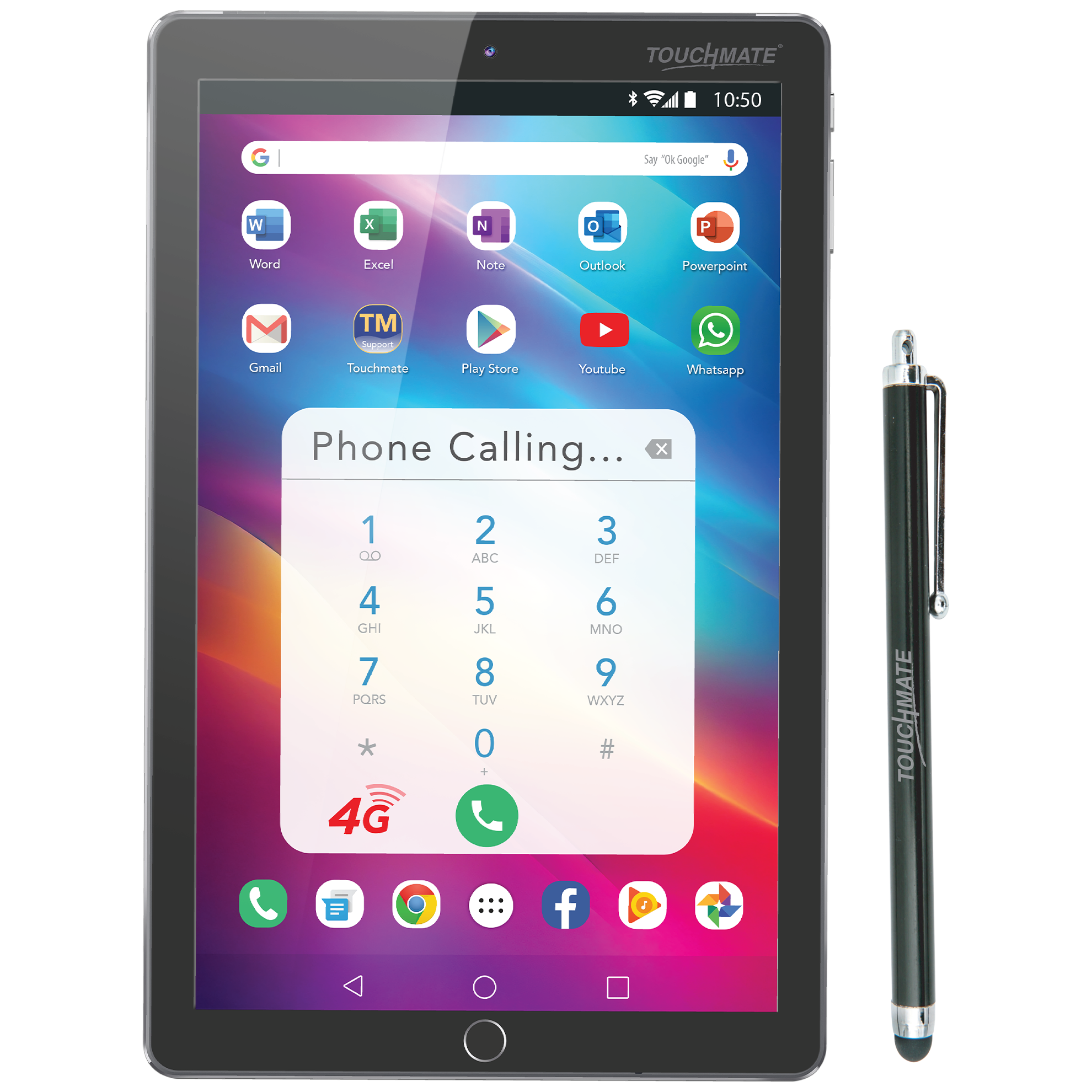 TOUCHMATE 10.1” 4G Calling Tablet with MS Office| 128GB Built-in Memor