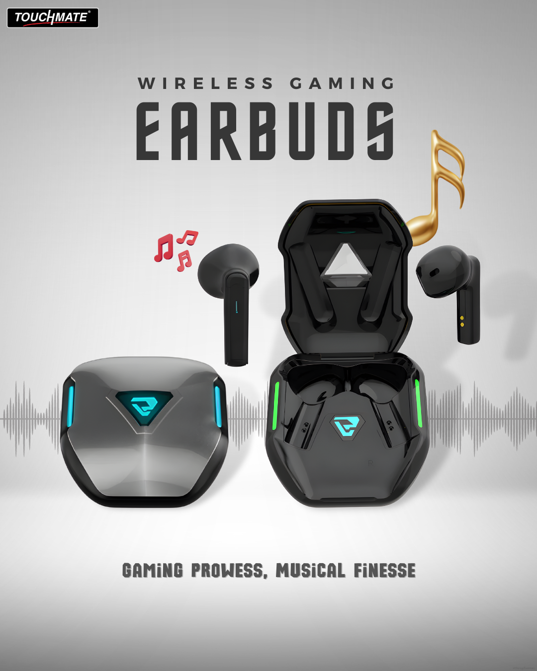 TOUCHMATE Gaming Earbuds | True Wireless Earbuds for Gaming & Musi