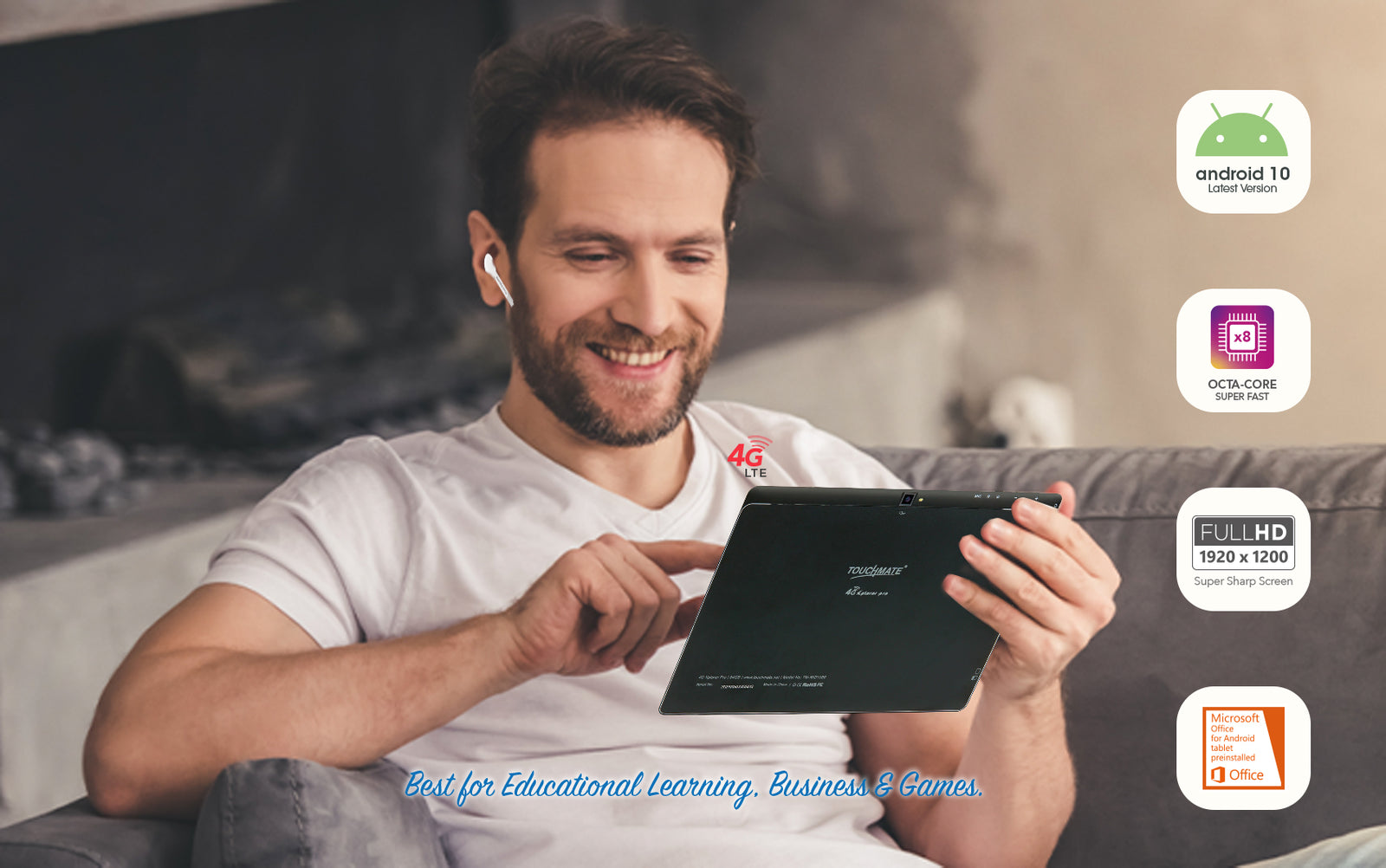 TOUCHMATE 10.1" Octa-Core 4G Calling Tablet with MS Office - (4G Xplor