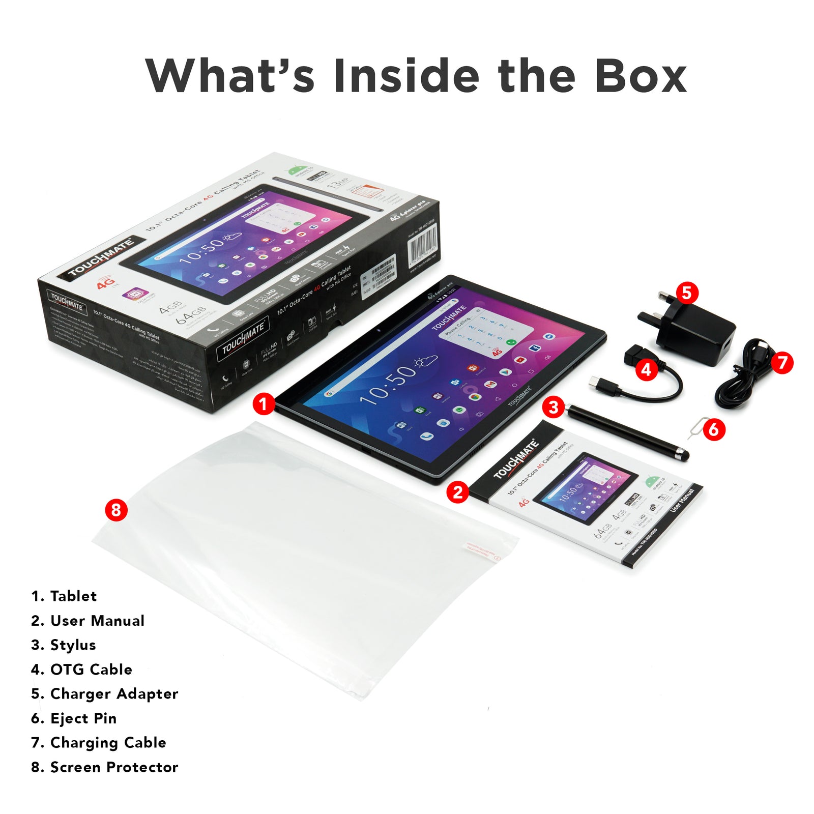 TOUCHMATE 10.1" Octa-Core 4G Calling Tablet with MS Office - (4G Xplor